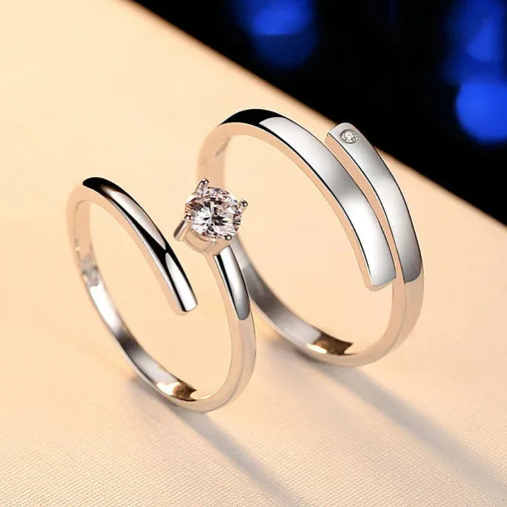 Silver Couple Rings Silver Ring for couples on Anniversary – Zevrr