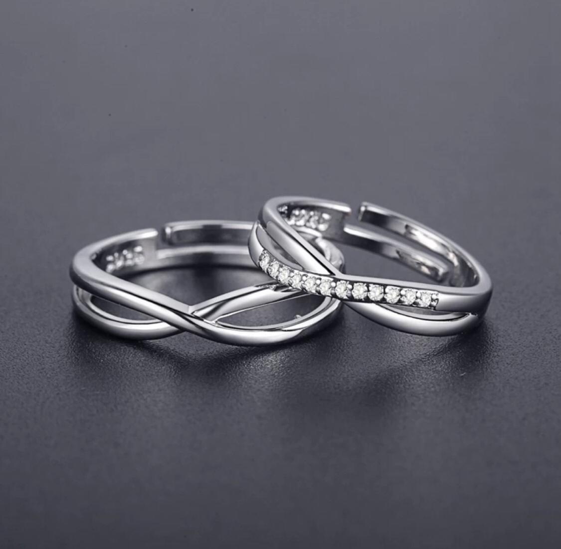 Silver Couple Ring Silver infinity Rings for Couple – Zevrr