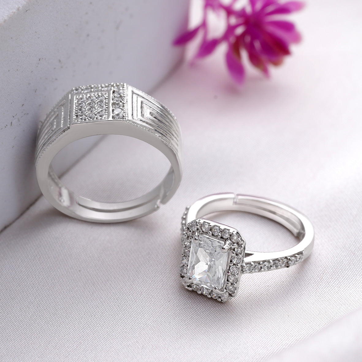 Silver Couple Rings Silver Ring for couples on Anniversary – Zevrr