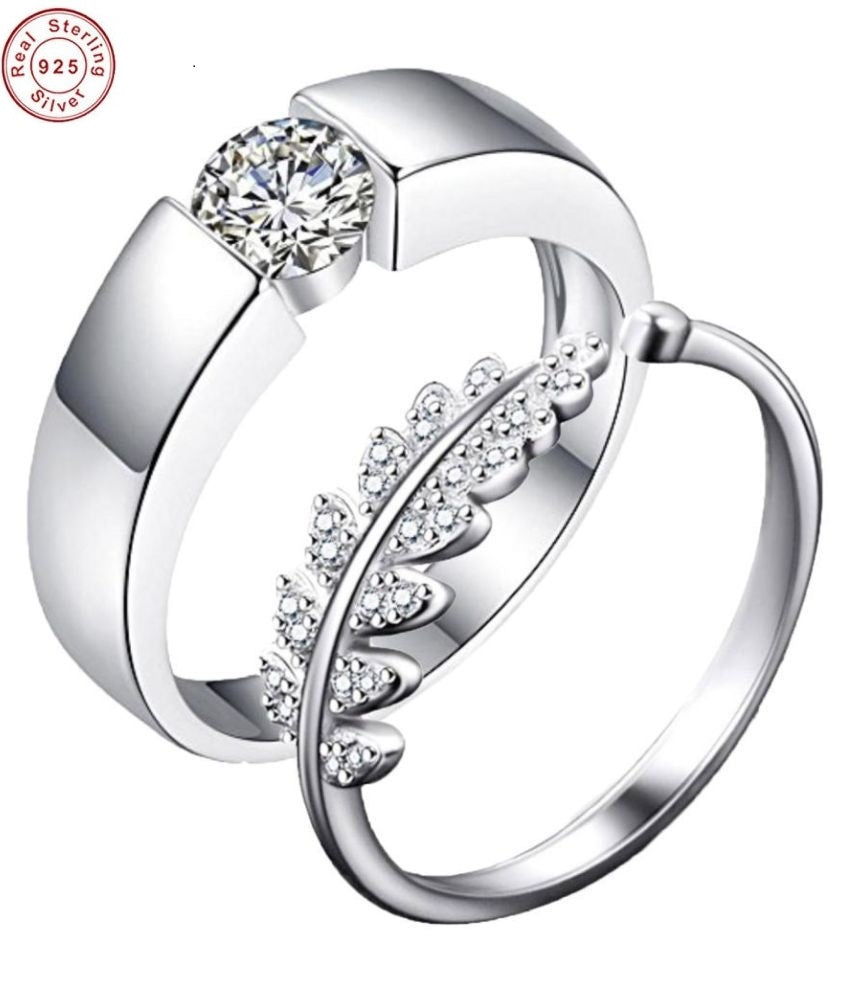 Silver Couple Rings Silver Ring For Couple on Anniversary – Zevrr